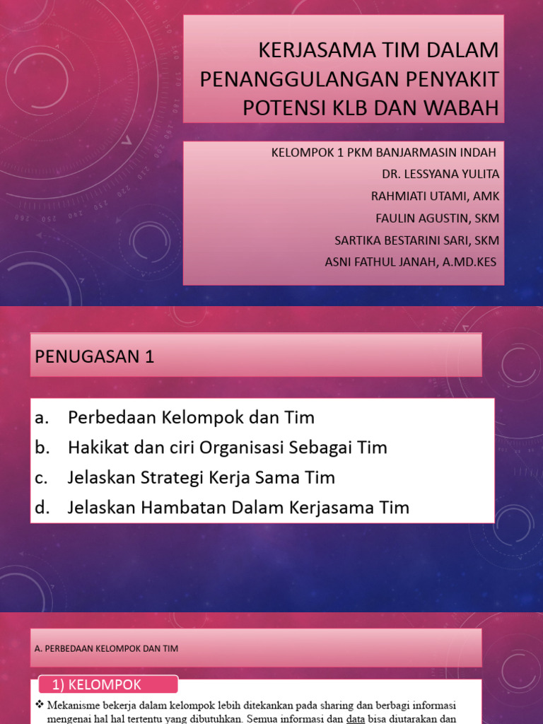 Tugas 7 Kerjasama Tim Dalam Penanggulan Penyakit Potensi KLB & Wabah | PDF