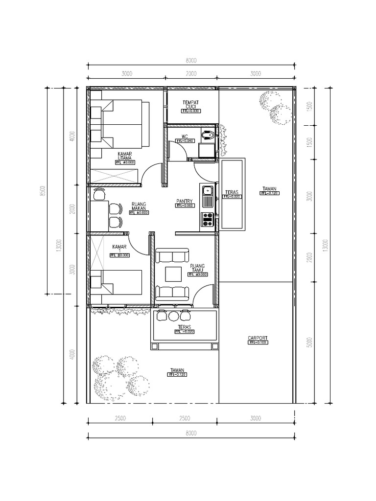 COntoh Denah Rumah Type 40 | PDF