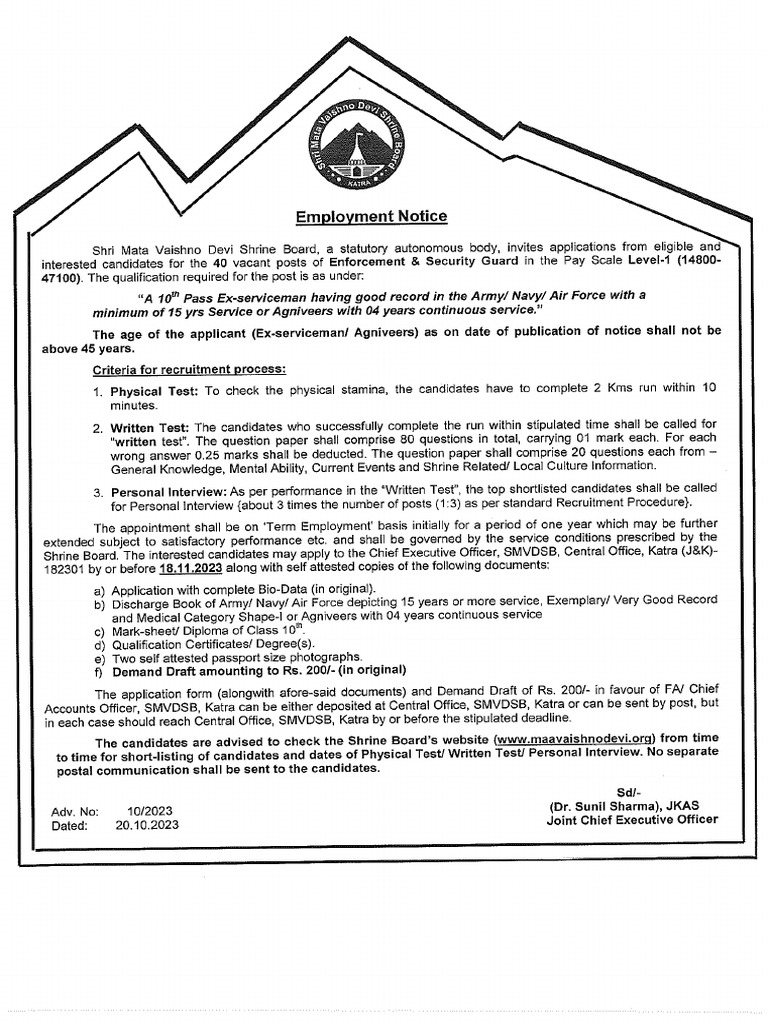 Employement Notice | PDF