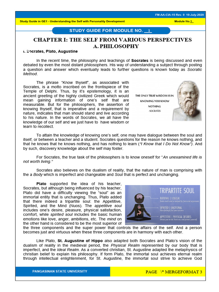 GE1 Module 1-Philosophy (Reviewer) | PDF | Id | Idea