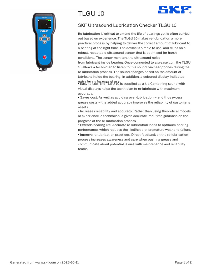 SKF TLGU 10 Specification | Download Free PDF | License | Application Software