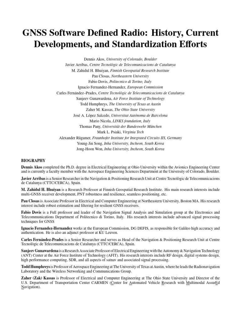 GNSS Software Defined Radio Overview | PDF | Software Defined Radio | Central Processing Unit
