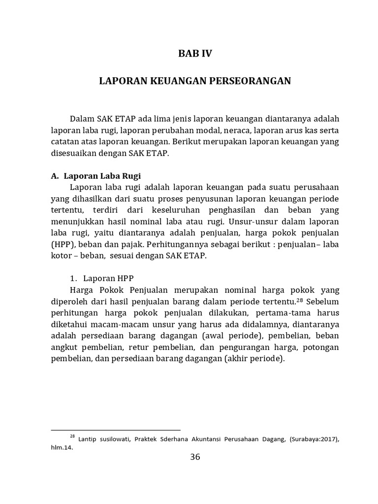 BAB IV Laporan Keuangan | PDF