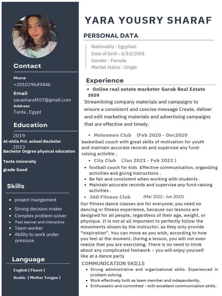 YARA CV PDF | Download Free PDF | Behavior Modification | Learning