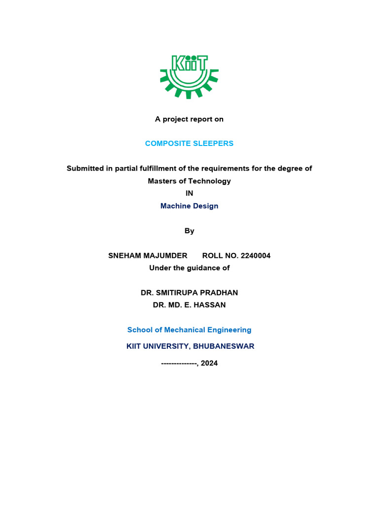 Project Report On Composite Sleepers (17102023) - Maam Correction | PDF ...
