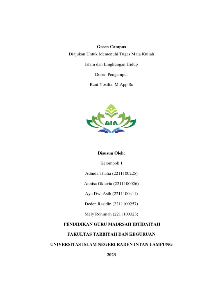 Konsep Green Campus di UIN Raden Intan | PDF
