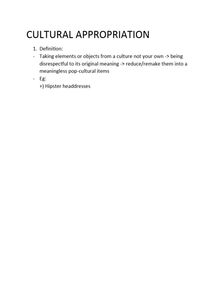 Cultural Appropriation Examples | PDF
