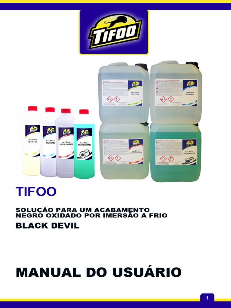 Instrucoes Tifoo Oxidacao Negra Black Devil PT | PDF | Aço | Cromo