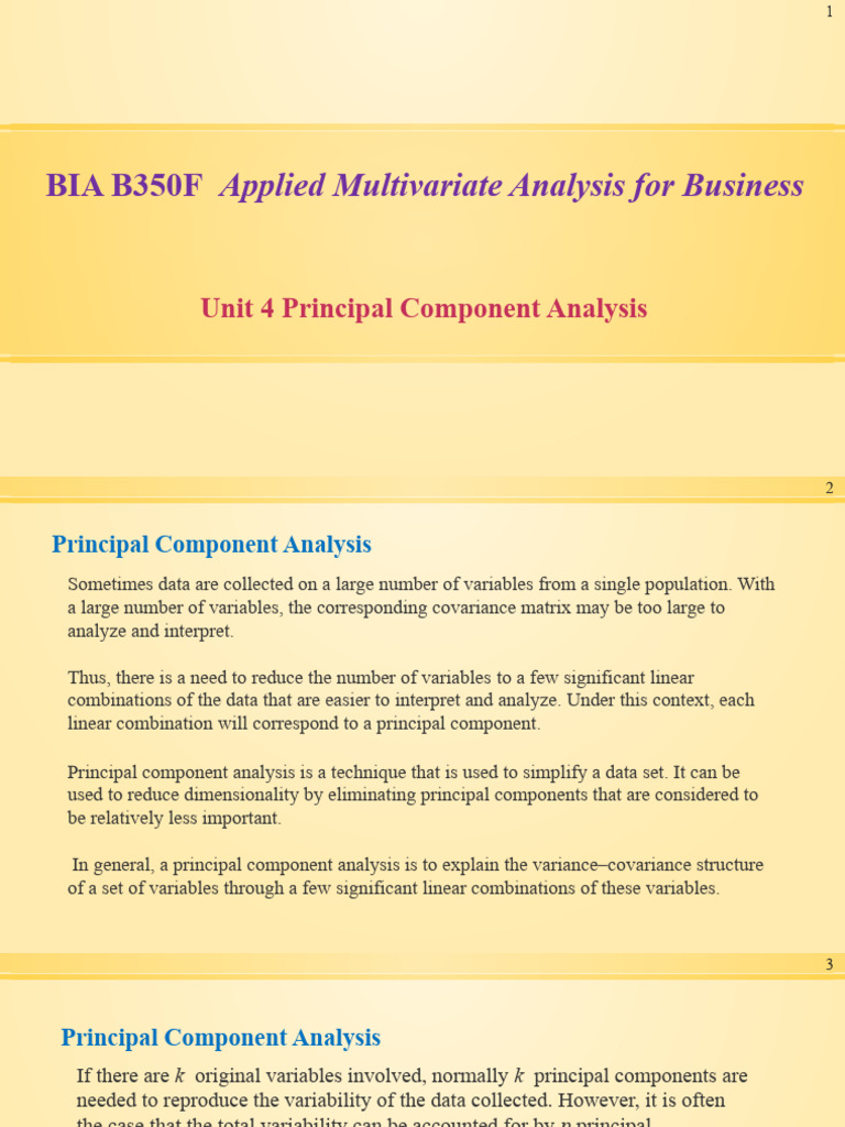 Bia b350f Unit 4 | Download Free PDF | Principal Component Analysis ...