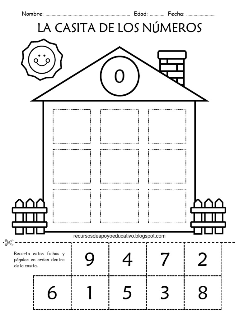 RDAE Carta Casitas de Números de Cero A Diez | PDF