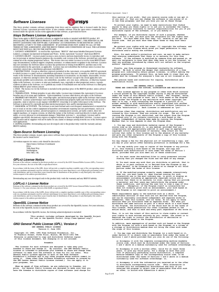 IPU40525 - Gazelle Software License Issue 2 | PDF