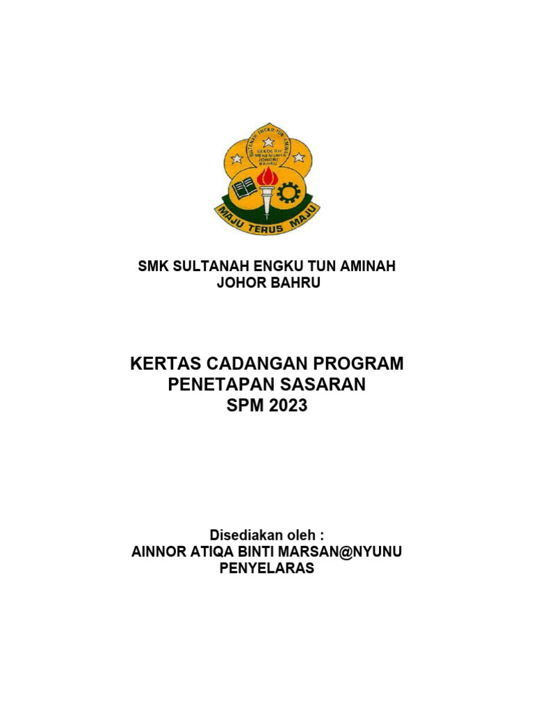 Kertas Cadangan Program Penetapan Sasaran SPM Tahun 2023 | PDF
