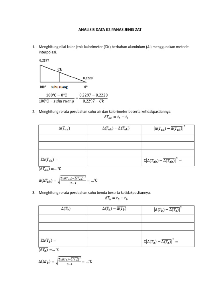 Analisis Kalor Jenis Zat Logam | PDF | Metode & Bahan Ajar | Teknologi ...