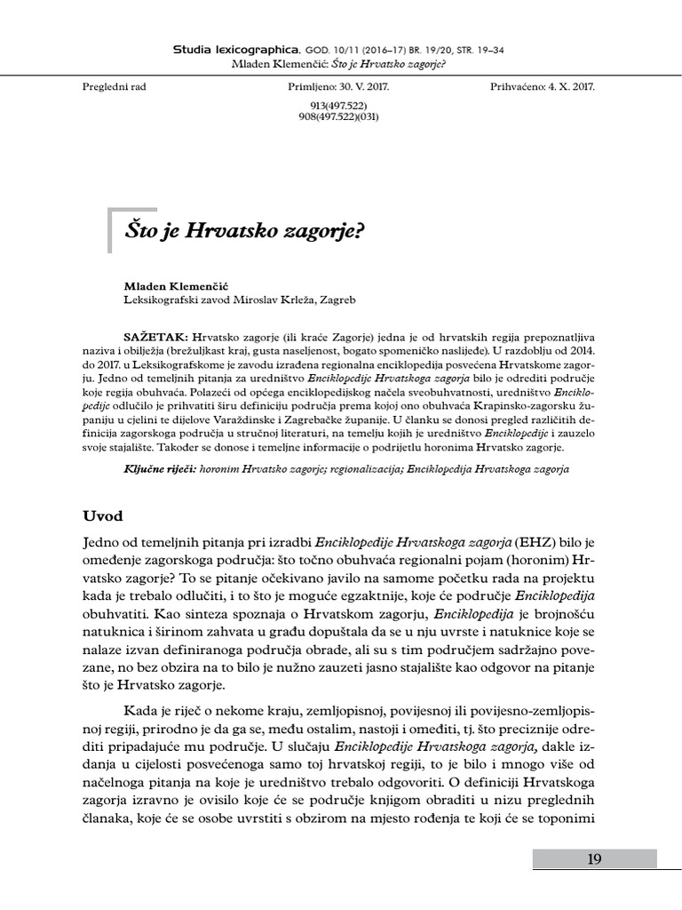 ZAGORJE - SL19 - 02 - Klemencic | PDF
