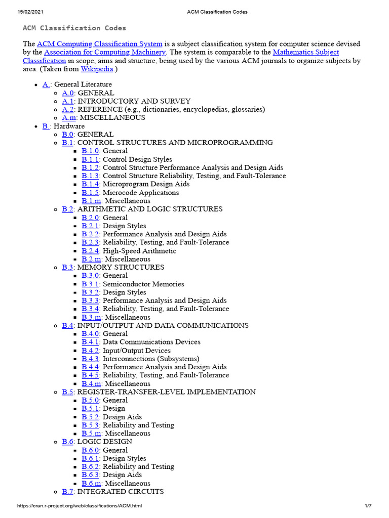 ACM Classification Codes | PDF