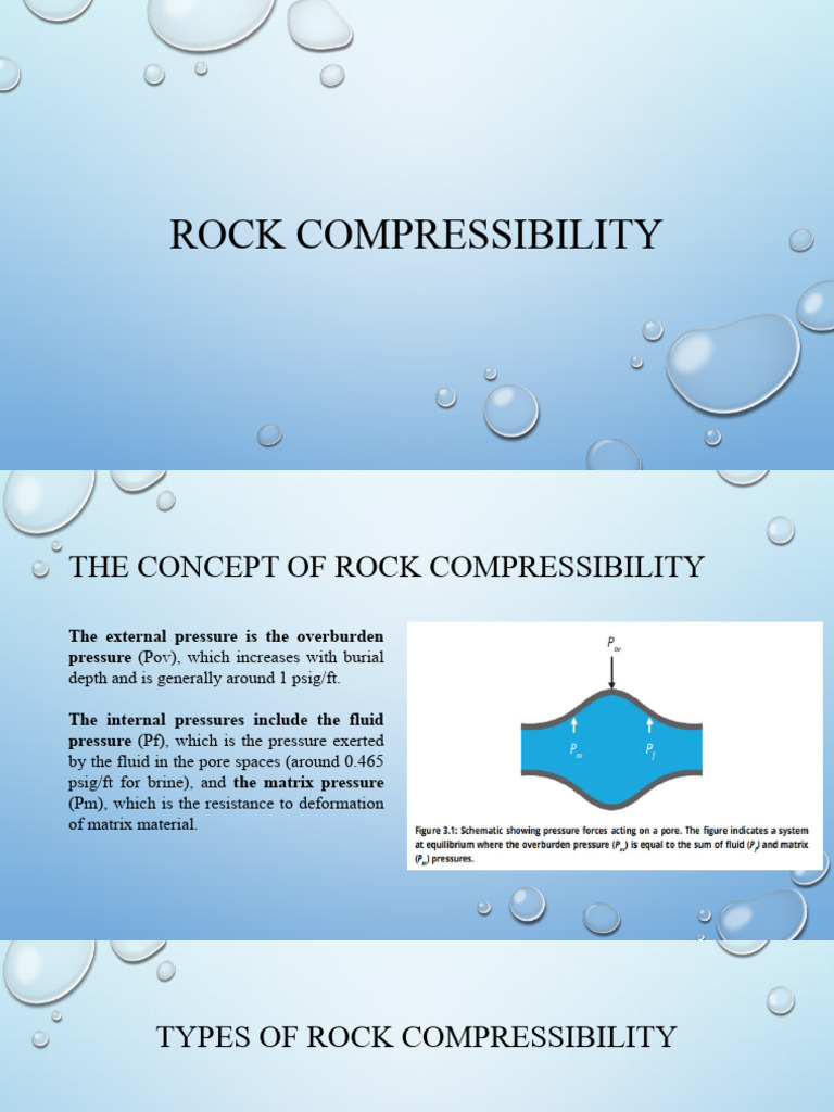 Rock Compressibility Types & Impact | PDF | Porosity | Pressure