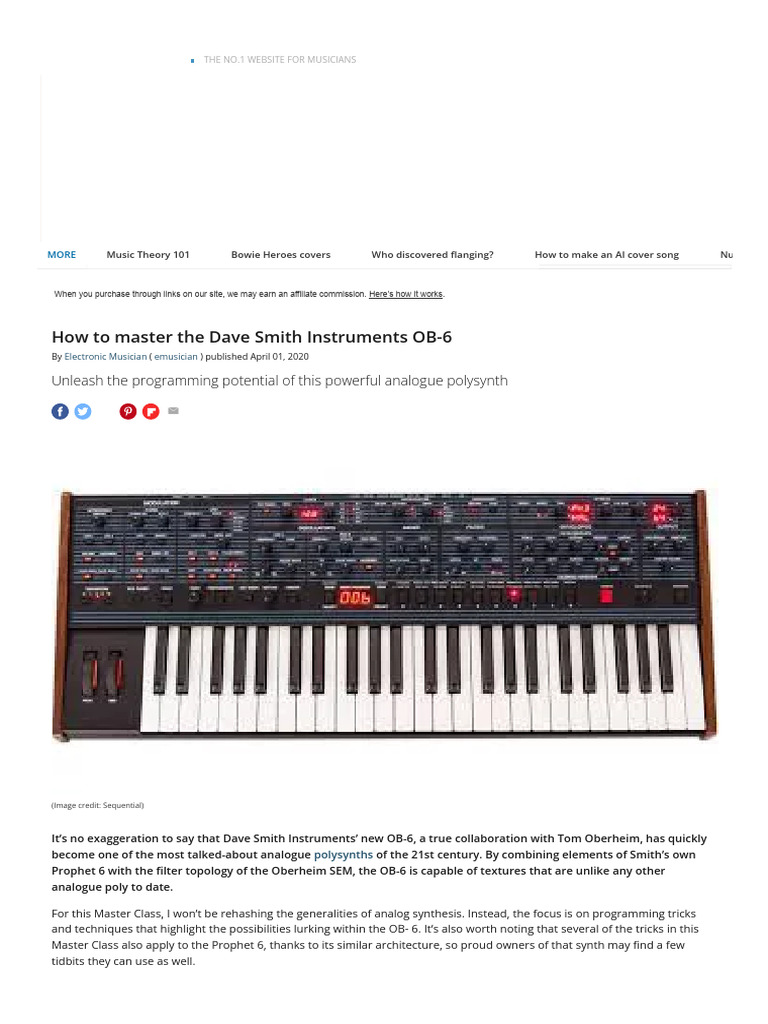 Sequential Oberheim OB6 Tricks | PDF | Synthesizer | Low Pass Filter