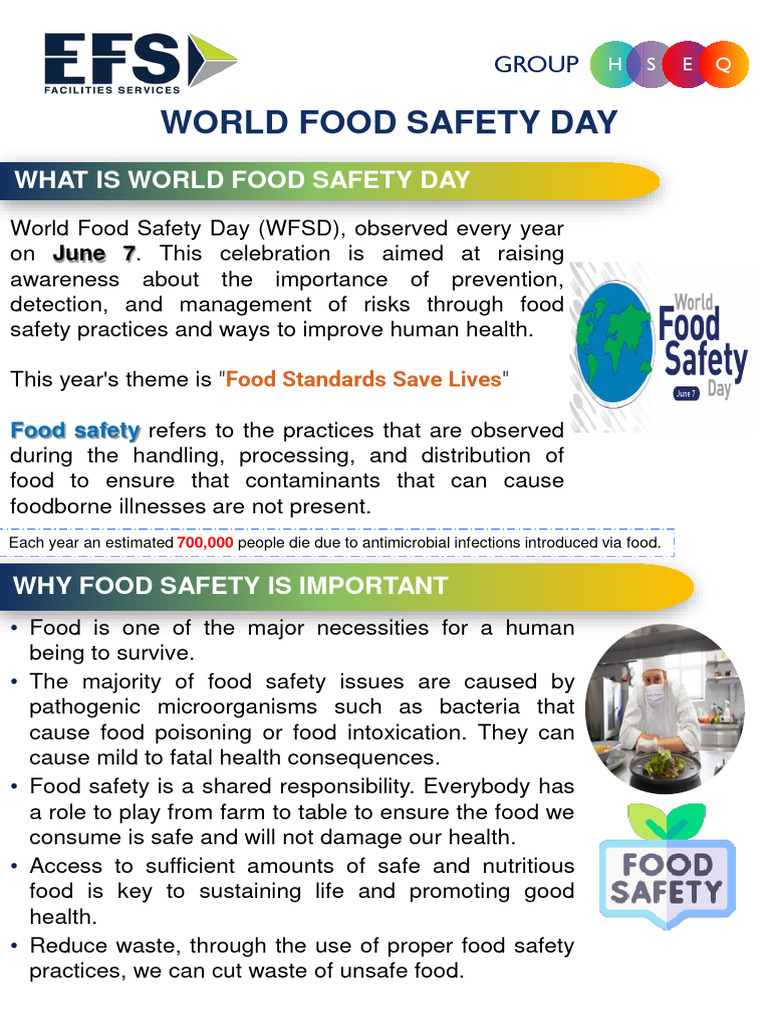 World Food Safety Day - TBT | PDF | Foodborne Illness | Food Safety