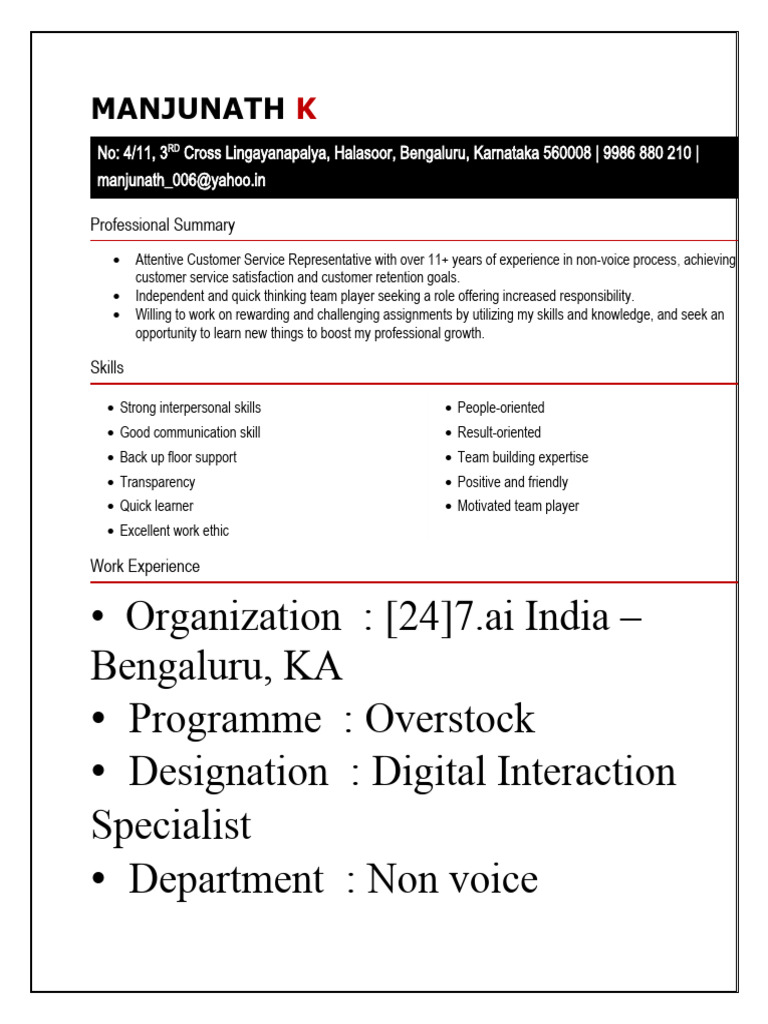 Manjunath Resume | PDF