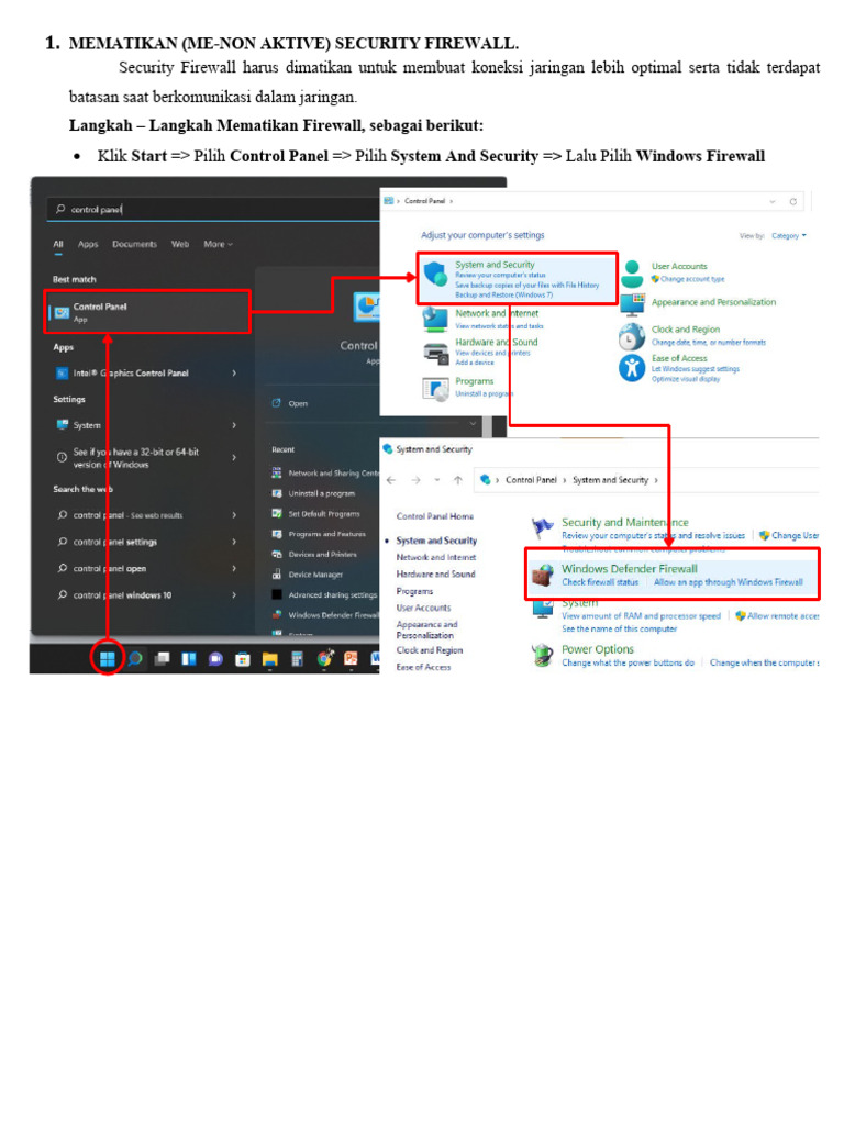 Cara Mematikan Security Firewall | PDF | Komputer