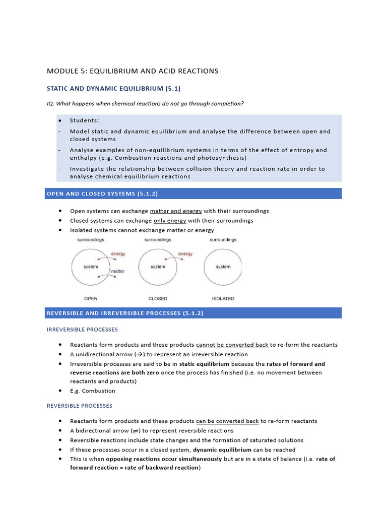 Module 5 Chemistry Notes | PDF | Solvation | Chemical Equilibrium