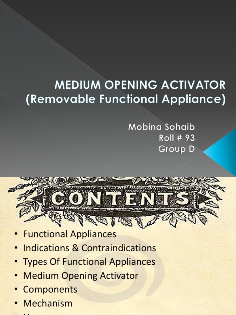 B-Medium Opening Activator | PDF | Mouth | Orthodontics