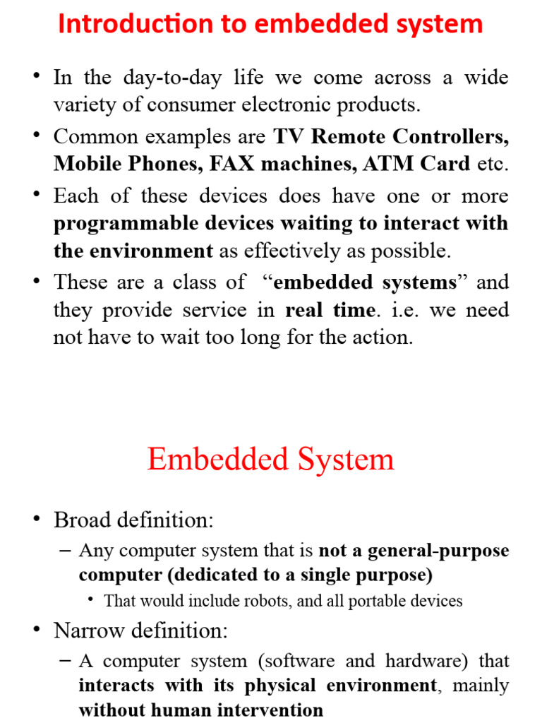 Introduction To Embedded System | PDF