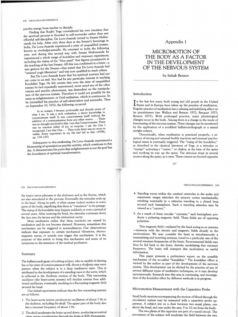 Micromotion Factor Nervous System Bentov | PDF