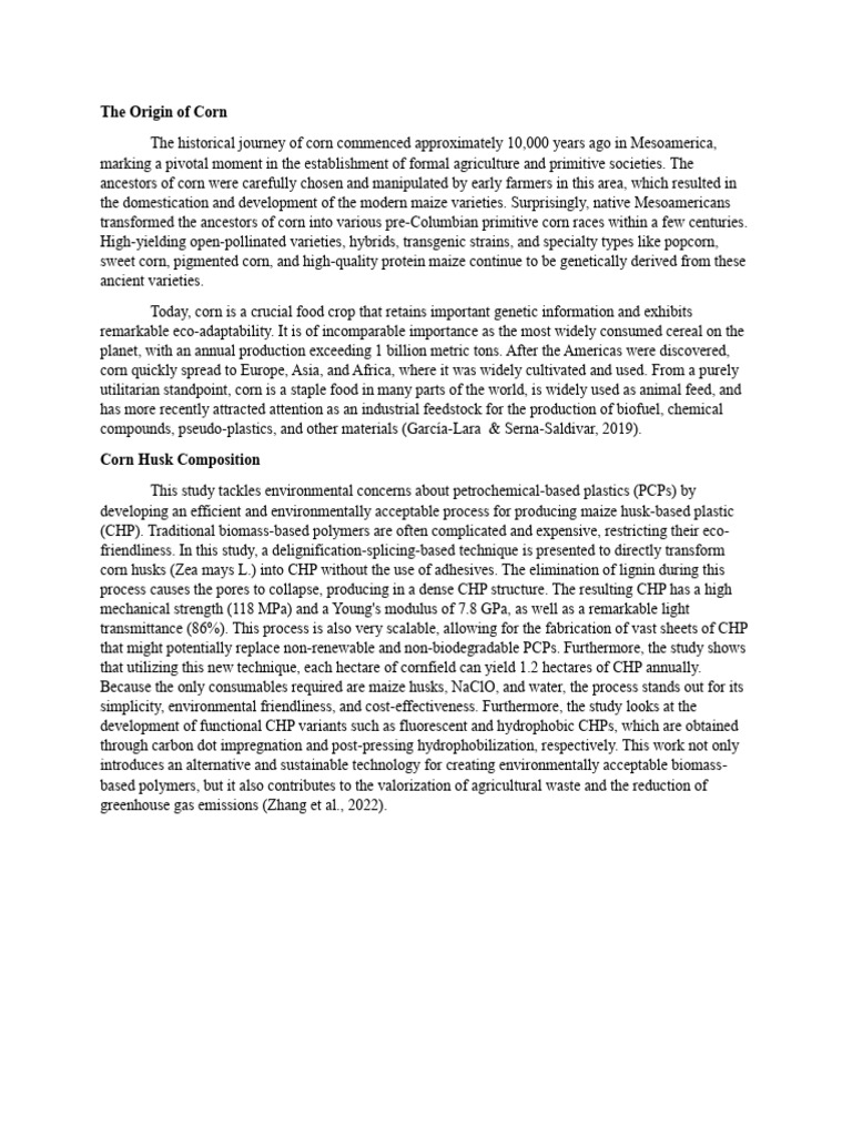 The Origin of Corn | PDF