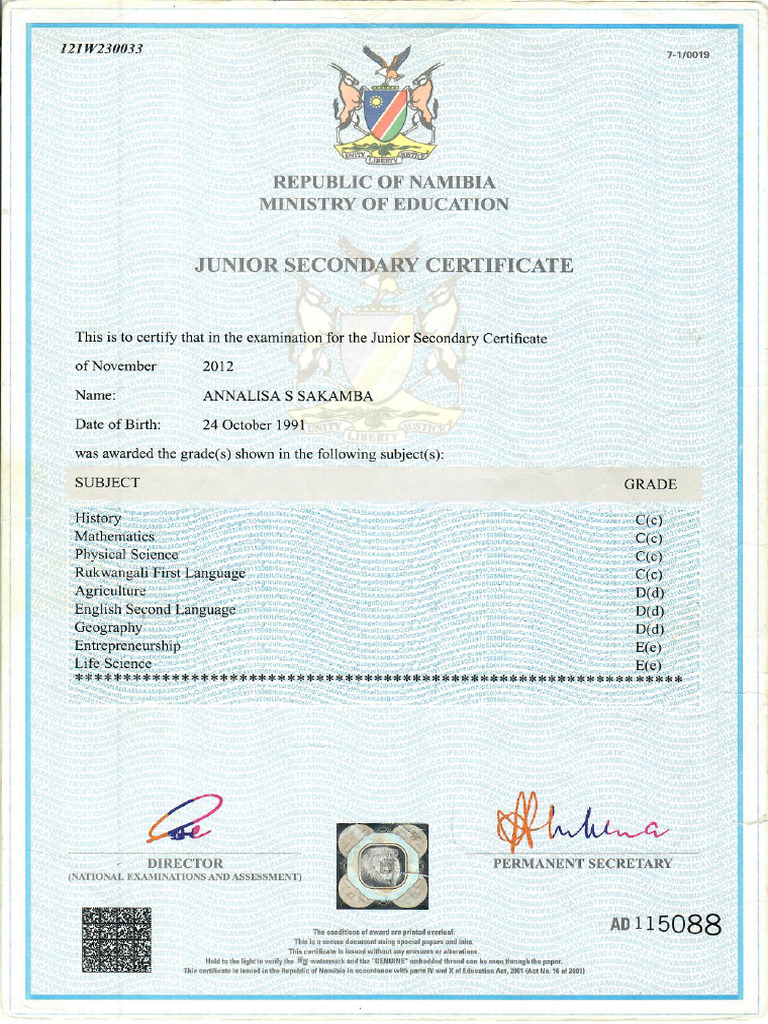 Grade 10 Certificate | PDF