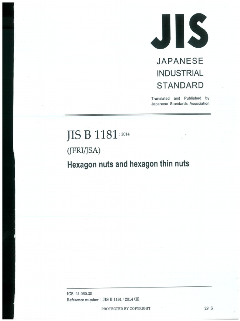 Jis B 1181-2014 | PDF