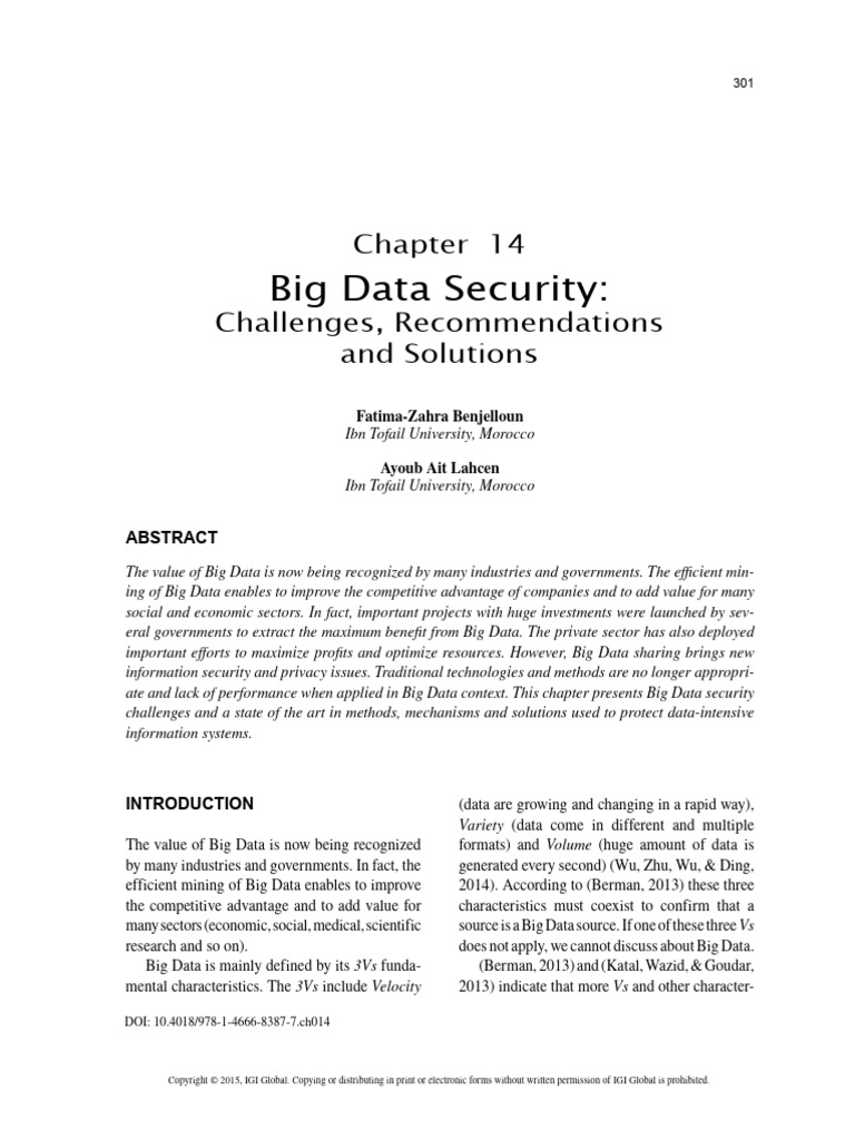 Big Data Security Challenges Recommendations and Solutions | PDF