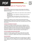 Fasta Pasta Cooking Chart | PDF | Pasta | Italian Cuisine