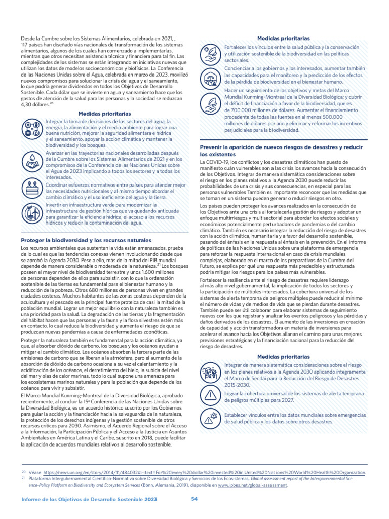 The Sustainable Development Goals Report 2023 - Spanish 56 | PDF ...