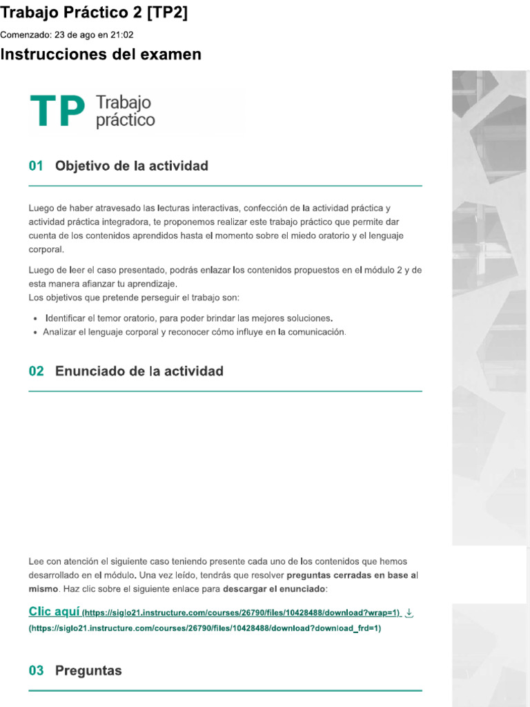 TP2 Oratoria Siglo21 | PDF