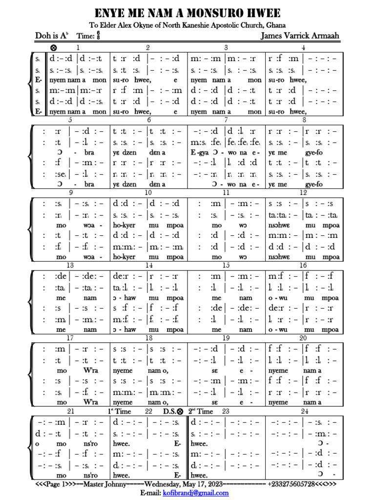 Enye Me Nam A Monsuro Hwee by James V. Armaah | PDF