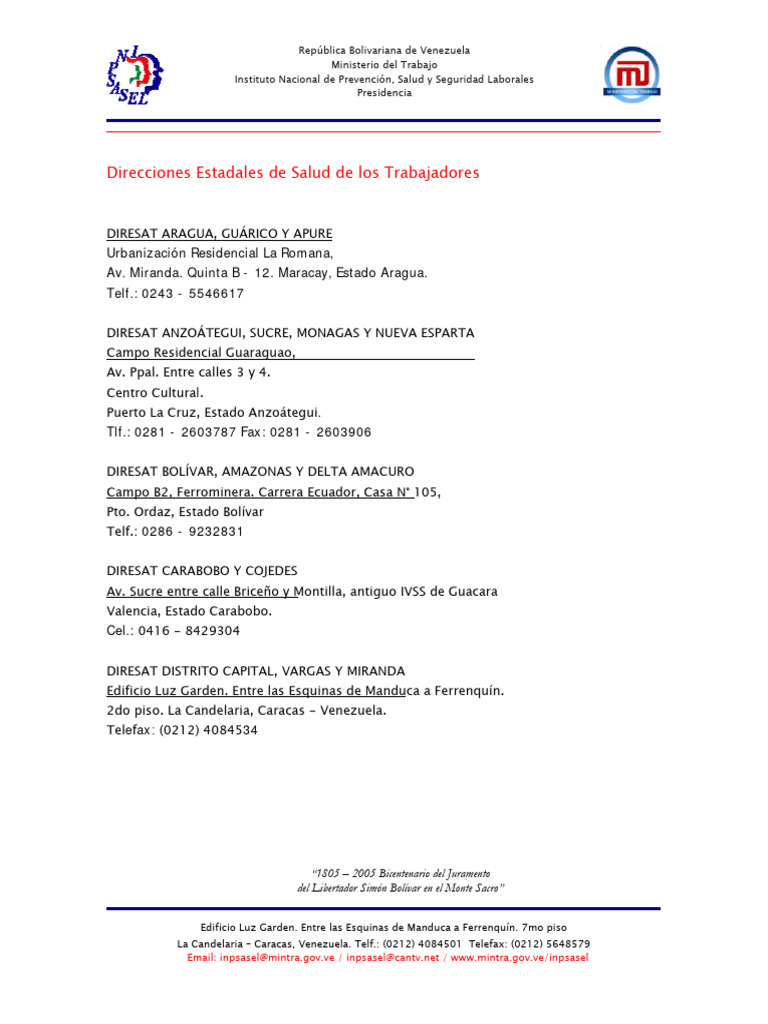 Instructivo - Notificacion INPSASEL | PDF
