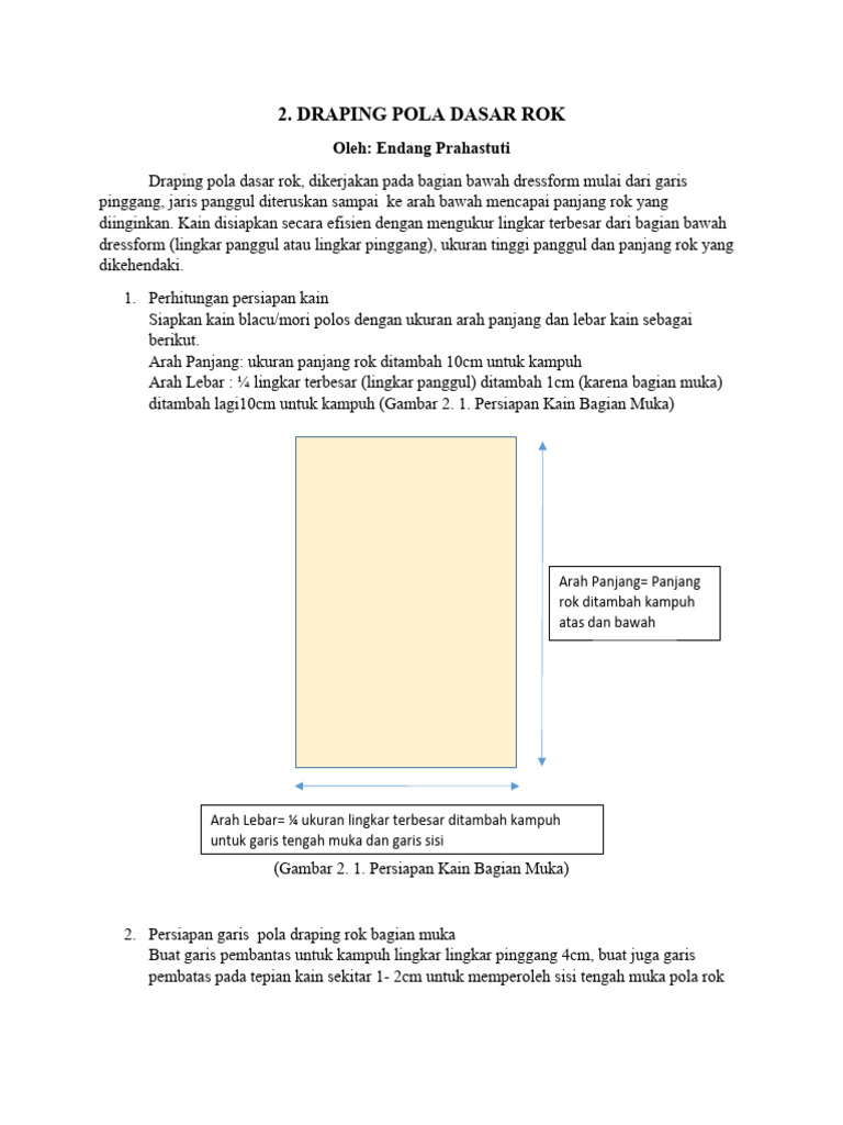 Panduan Draping Pola Rok Dasar | PDF | Sains & Matematika