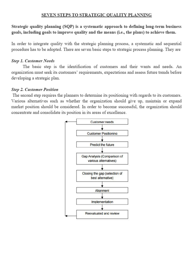 Seven Steps To Strategic Quality Planning | PDF | Strategic Planning ...