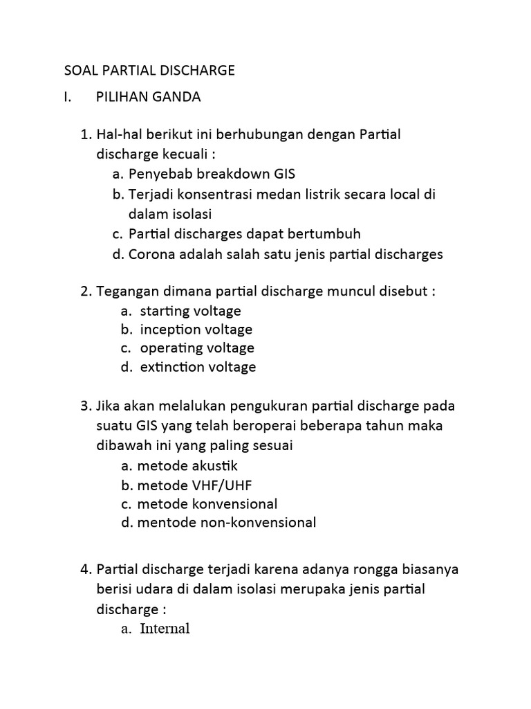 Soal Partial Discharge | PDF