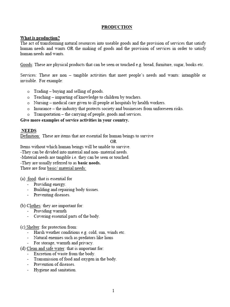 Understanding Production, Needs, and Scarcity | PDF | Social Science