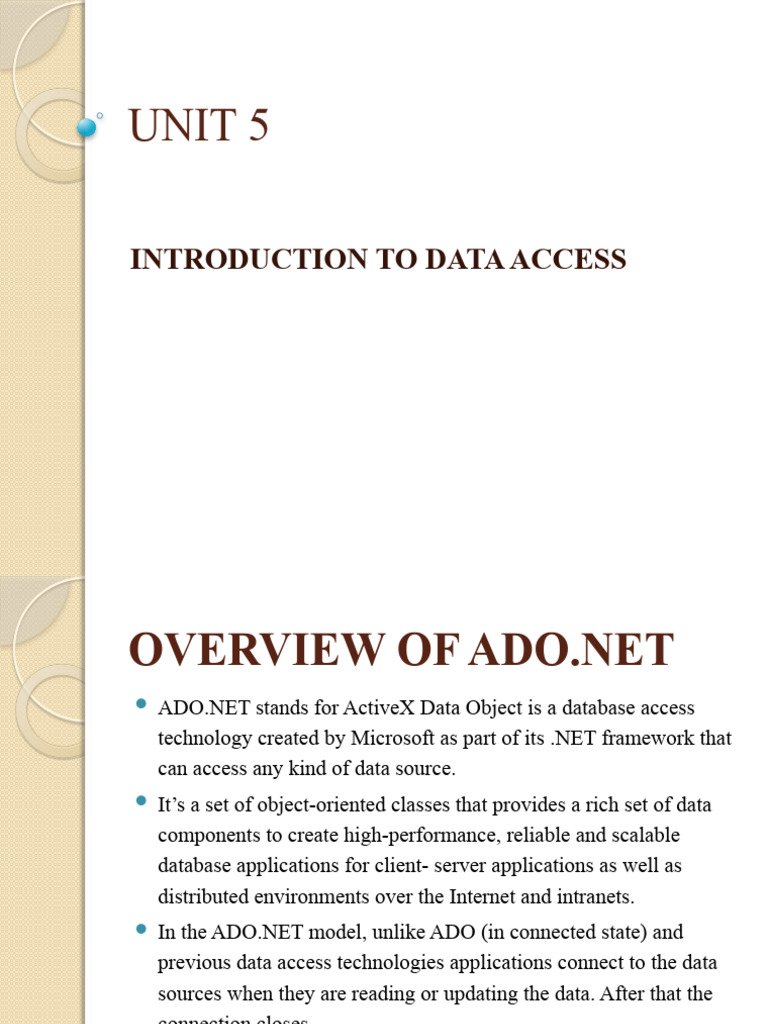 Unit 5 | PDF | Active X Data Objects | Databases