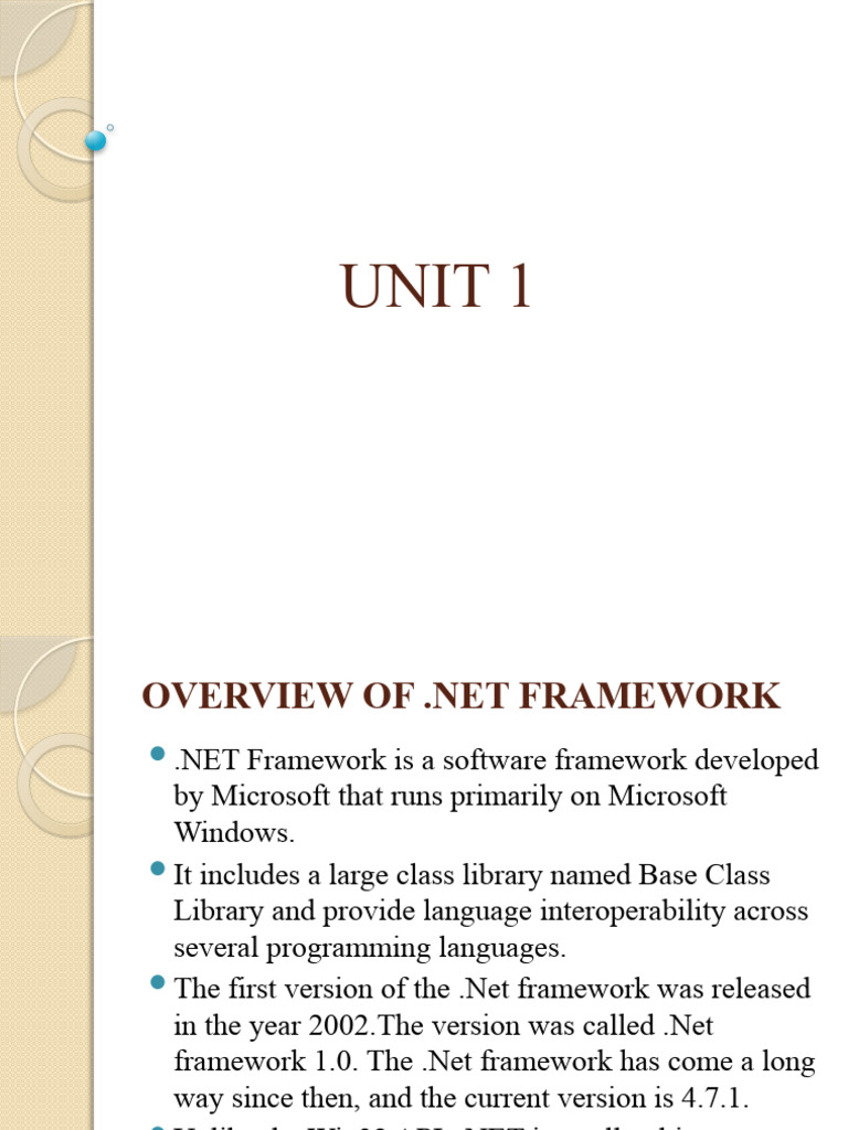 Overview of .NET Framework Basics | PDF | .Net Framework | Integer ...