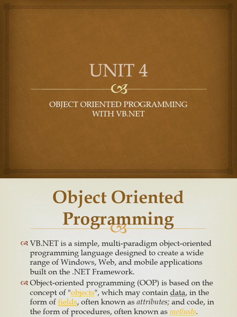 Unit 4 | PDF | Object Oriented Programming | Class (Computer Programming)