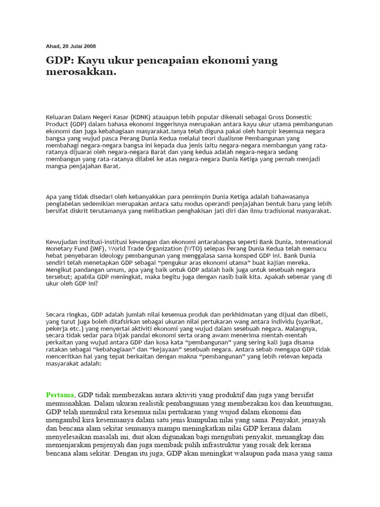 Gross Domestic Product (GDP) | PDF