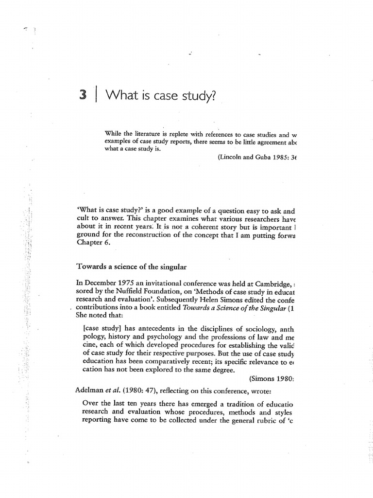 Bassey, M. Case Study Research in Education | PDF