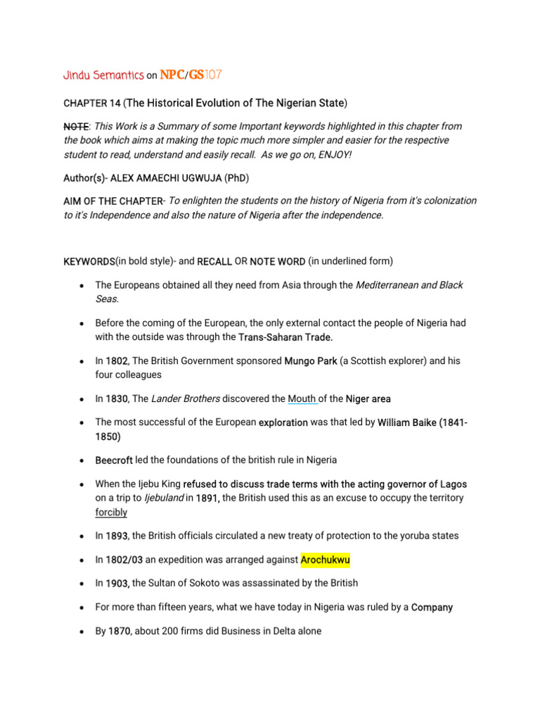 NPC Chapter 14 Summary | PDF