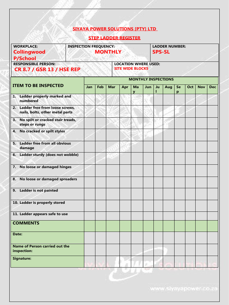 Step Ladder Register | PDF