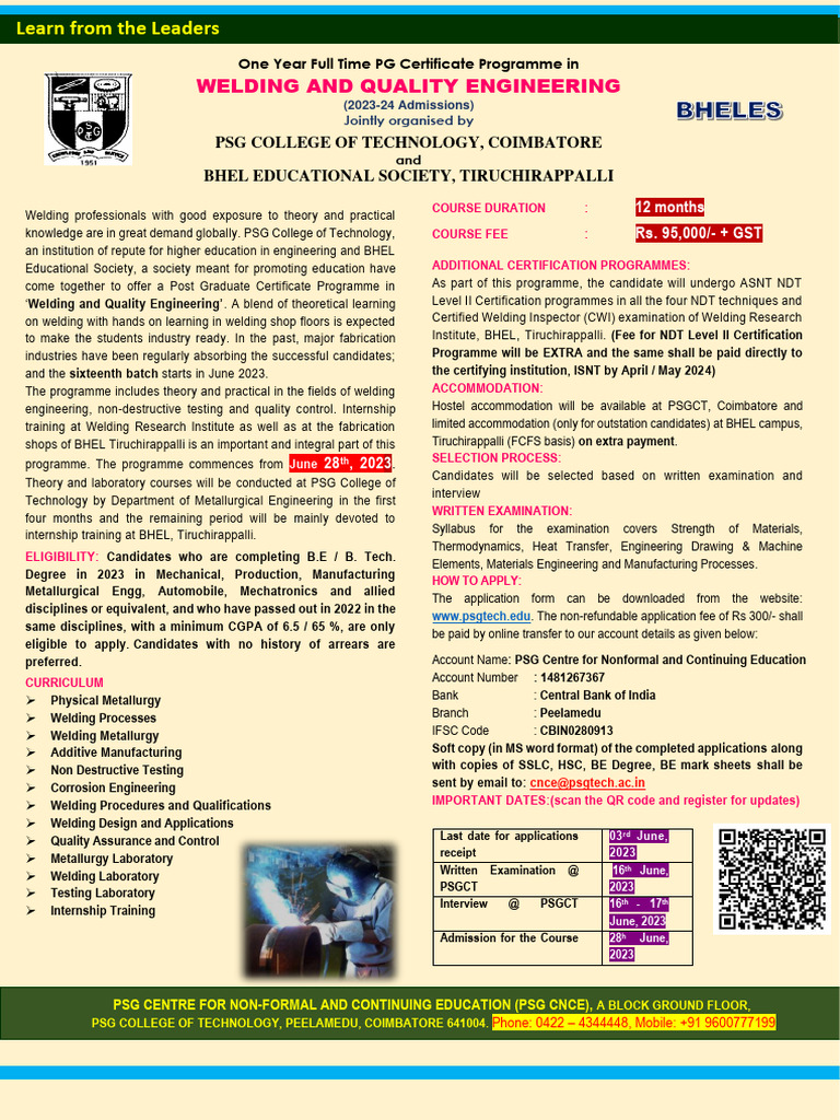 Brochure PSG Bheles | PDF | Metallurgy | Nondestructive Testing Brochure PSG Bheles | PDF | Metallurgy | Nondestructive Testing