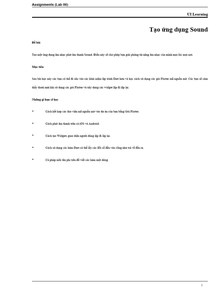 LAB 06 - T o NG D NG Sound | PDF